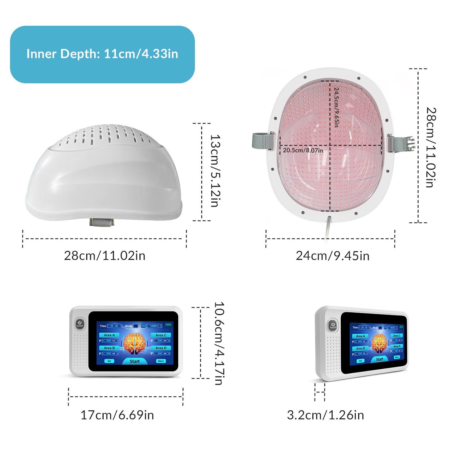 Hi-Tech 810 nm Active Near-Infrared PBMT Helmet - Transcranial Brain ...